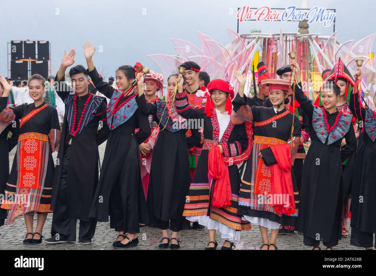 Sapa, Vietnam, Oct 10, 2019 Dance performance at the North West Food ...