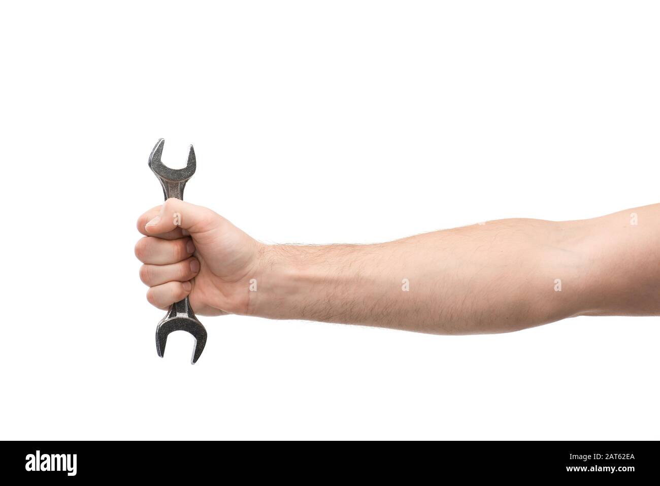 Man holding spanner hi-res stock photography and images - Alamy