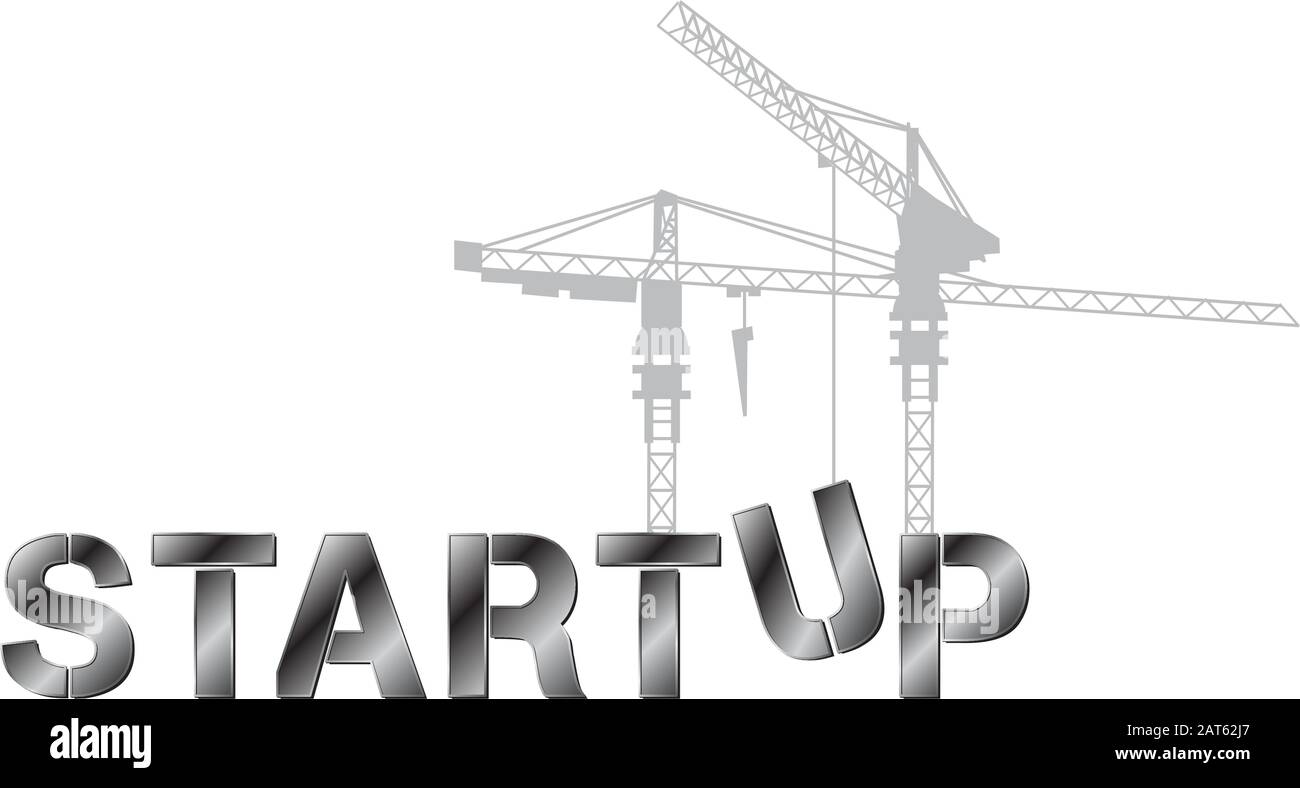 construction cranes and typography startup Stock Vector Image & Art - Alamy