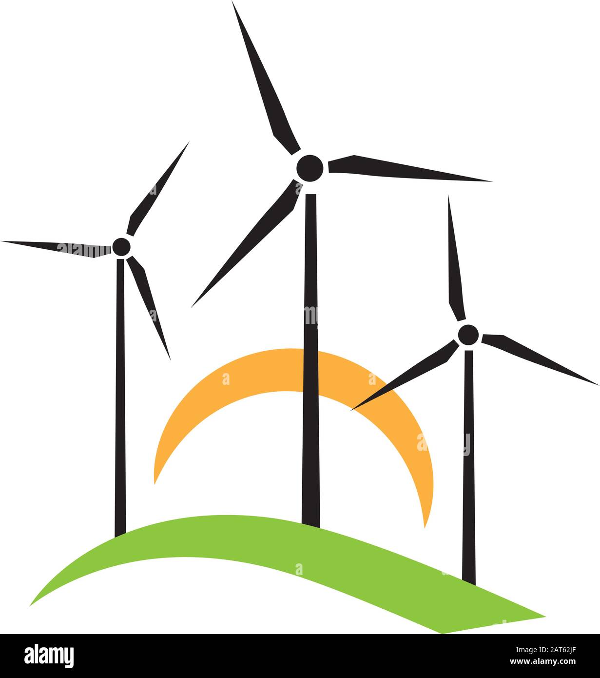 abstract landscape with wind turbines Stock Vector Image & Art - Alamy