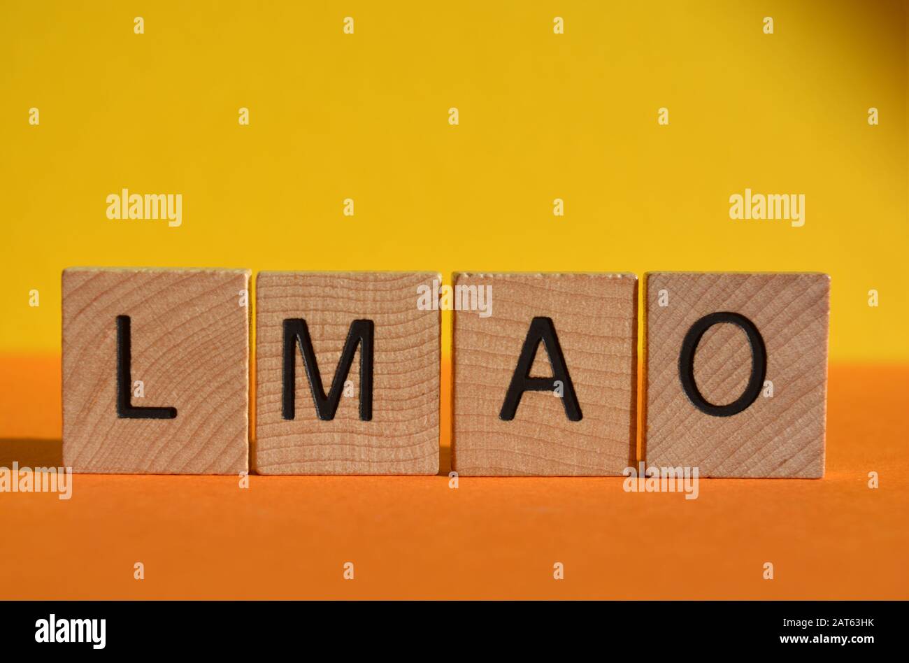 Internet Slang, LMAO in 3d wooden alphabet letters with copy space ...