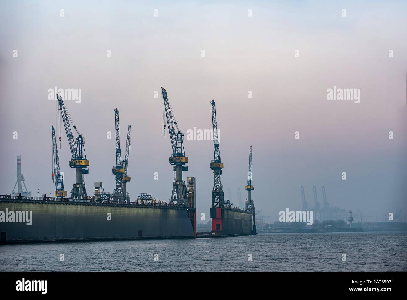 Ships docks in the harbor of Hamburg - Germany Stock Photo - Alamy