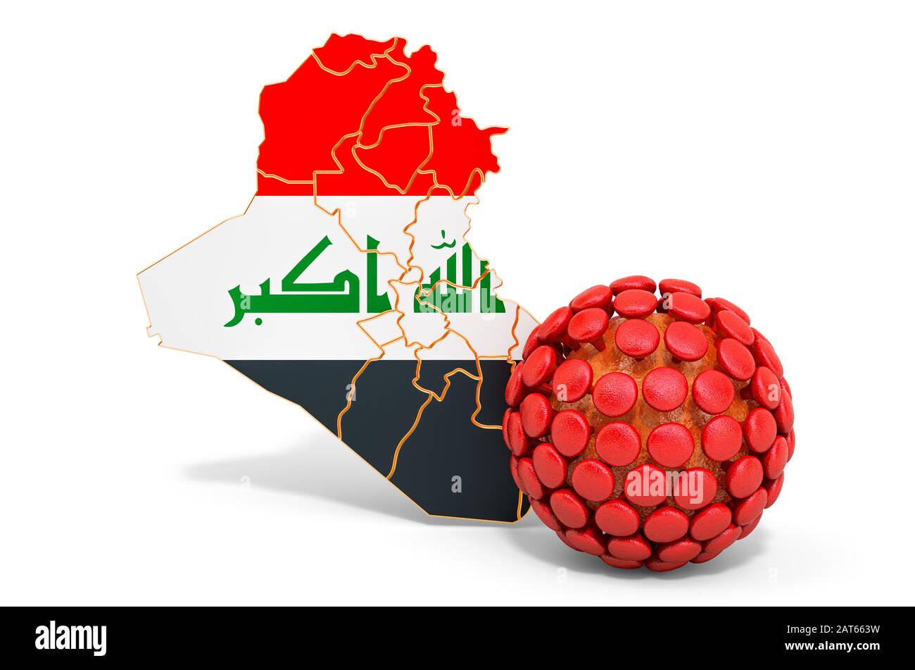 Virus in Iraq concept, 3D rendering isolated on white background Stock ...