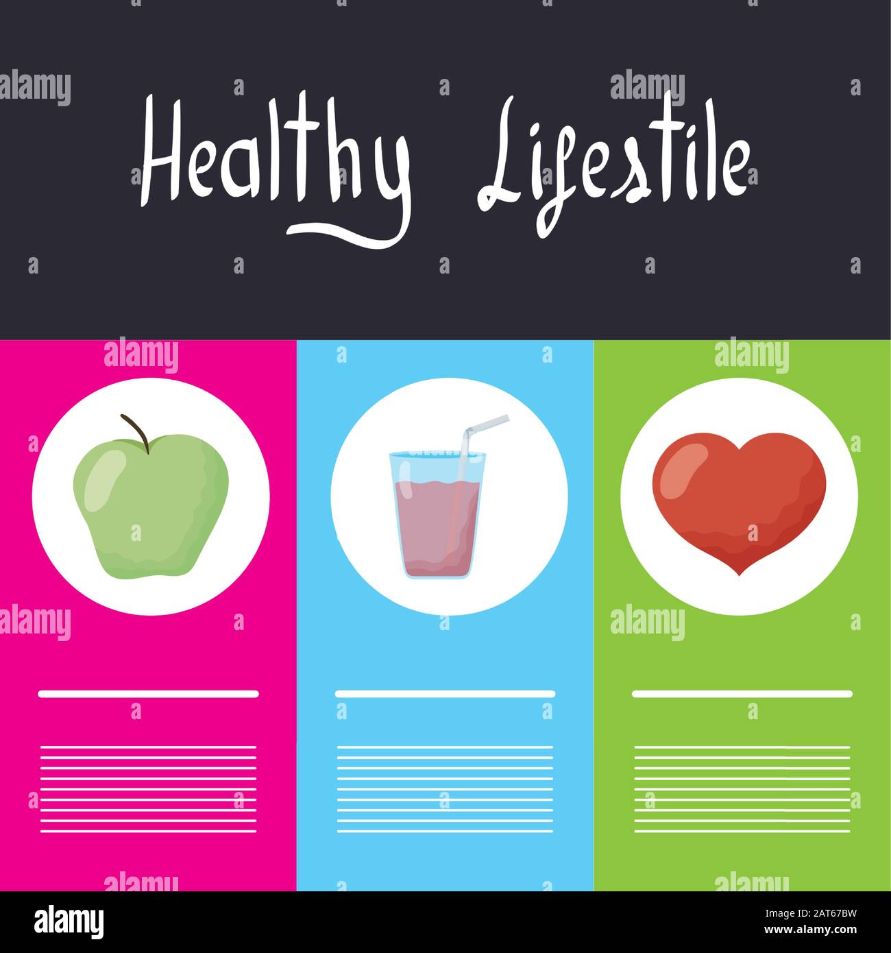 healthy lifestyle lettering with set icons Stock Vector Image & Art - Alamy