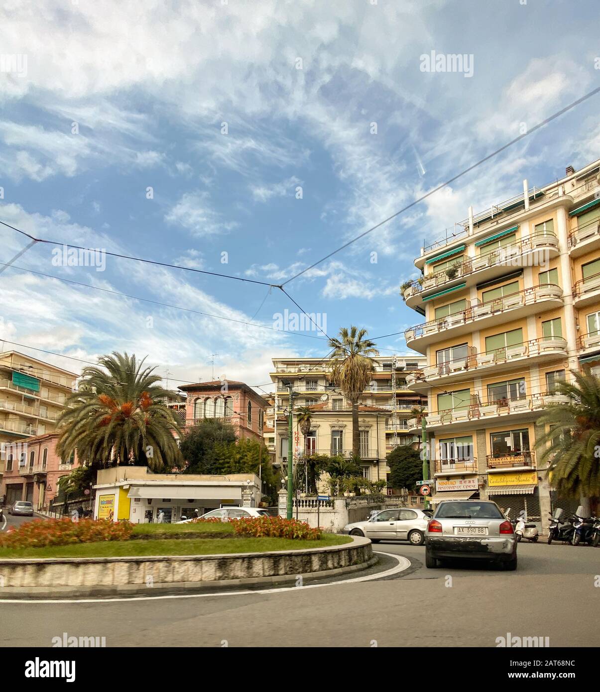 Sanremo, Italy - Nov 22, 2019: Rondo G. Garibaldi roundabout with ...