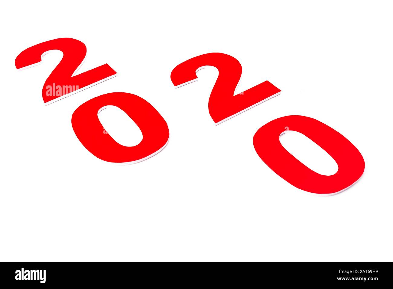 colorful red 2020 number isolated on white Stock Photo - Alamy