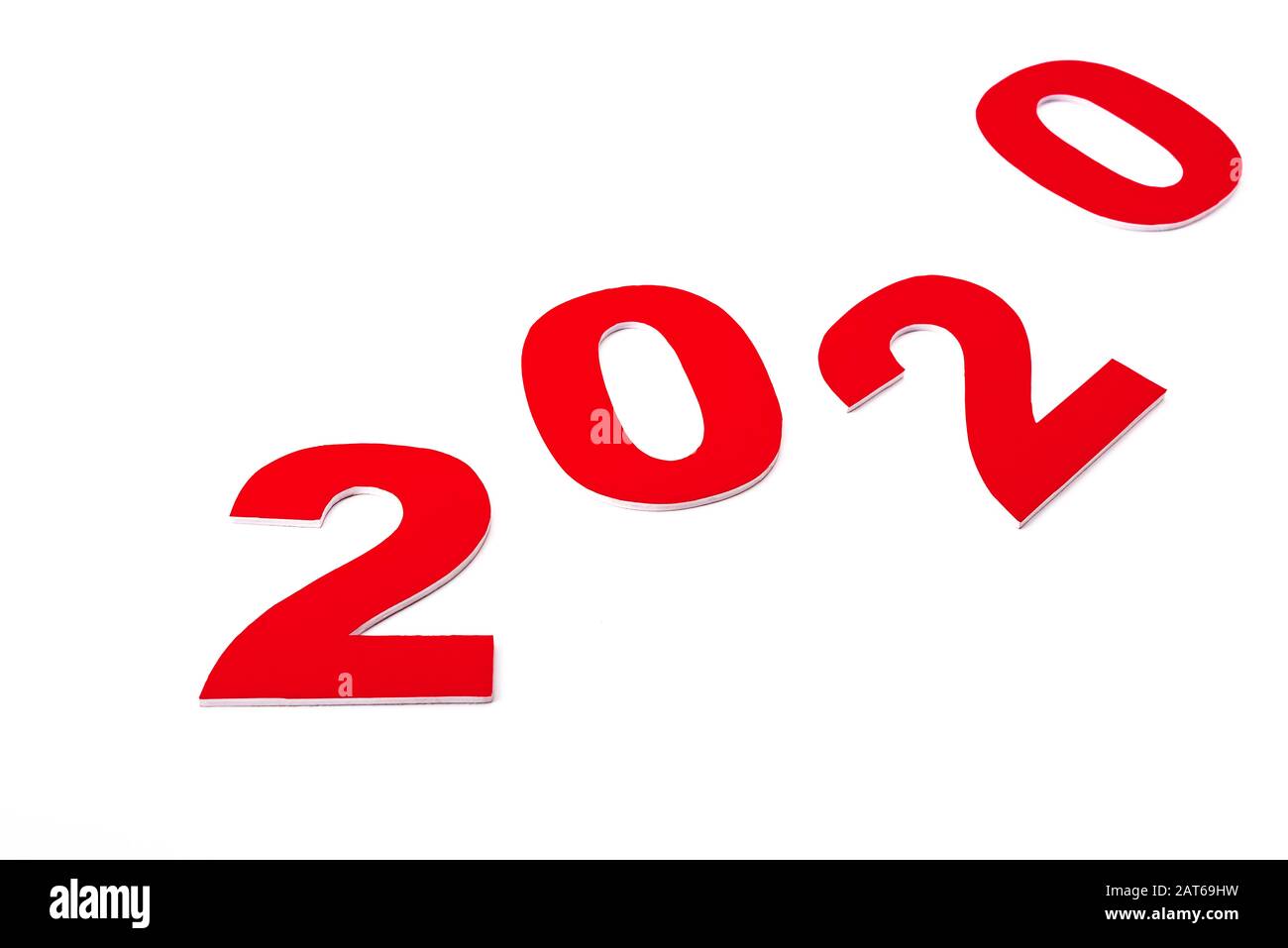 colorful red 2020 number isolated on white Stock Photo - Alamy