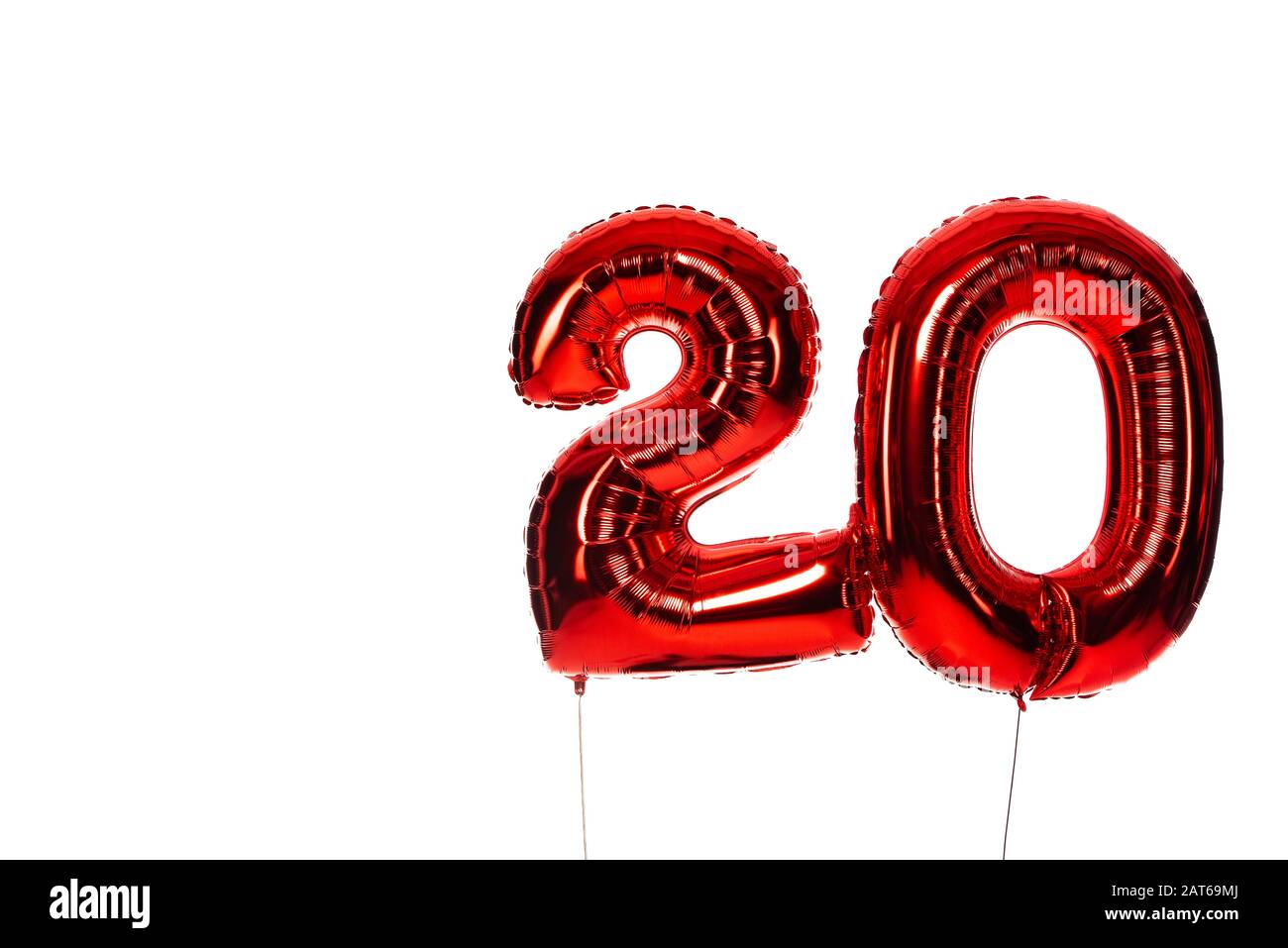 number 20 red balloons isolated on white Stock Photo - Alamy