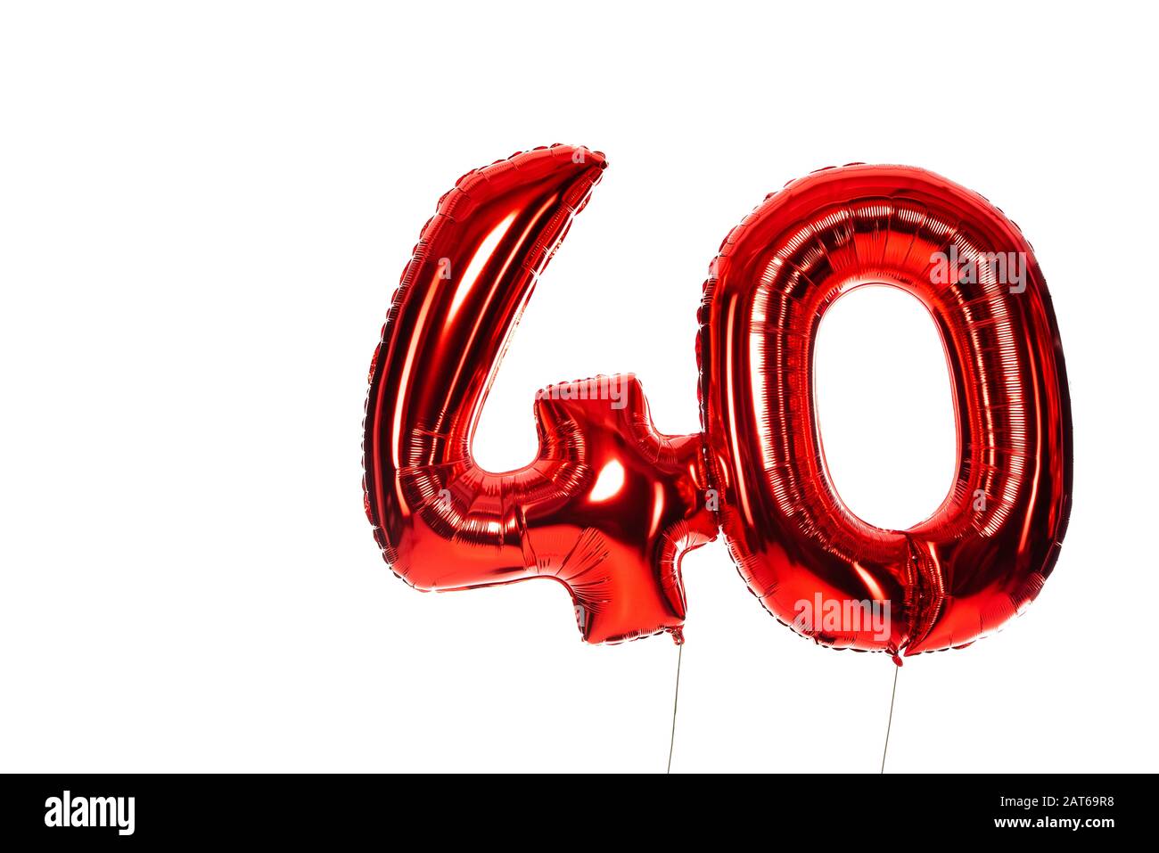 number 40 red balloons isolated on white Stock Photo - Alamy