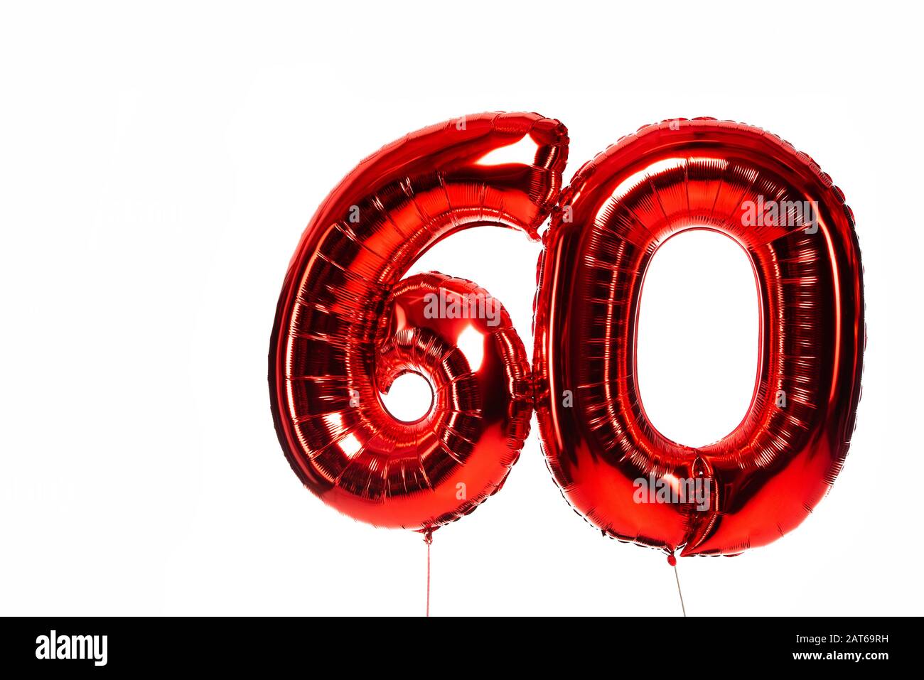 number 60 red balloons isolated on white Stock Photo - Alamy