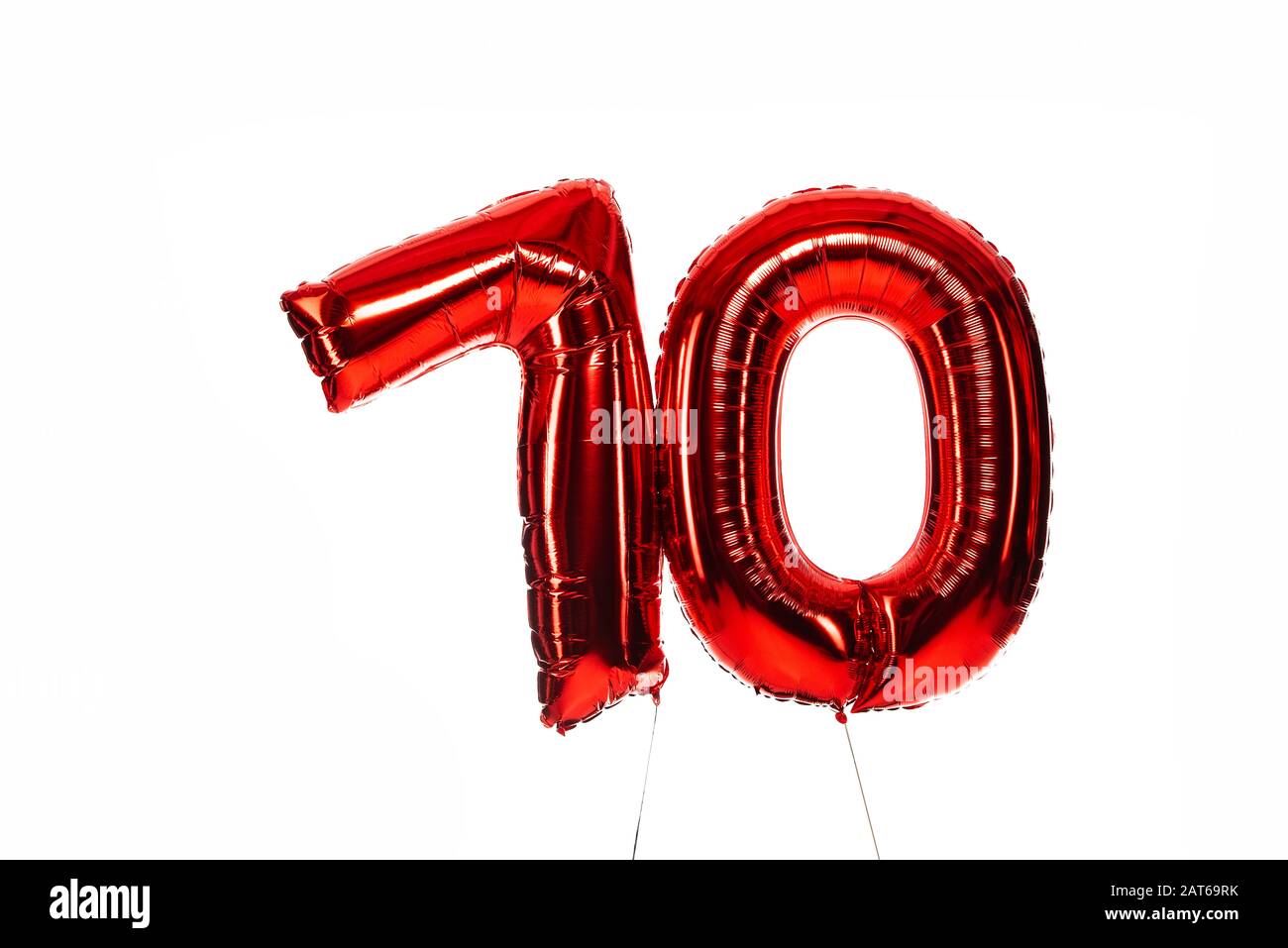 number 10 red balloons isolated on white Stock Photo - Alamy