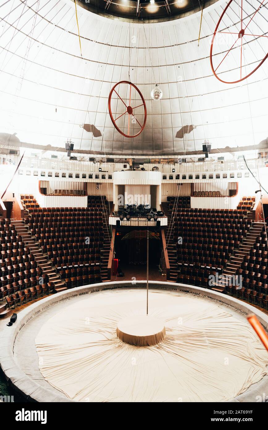 Circus arena with amphitheater and stage equipment Stock Photo - Alamy