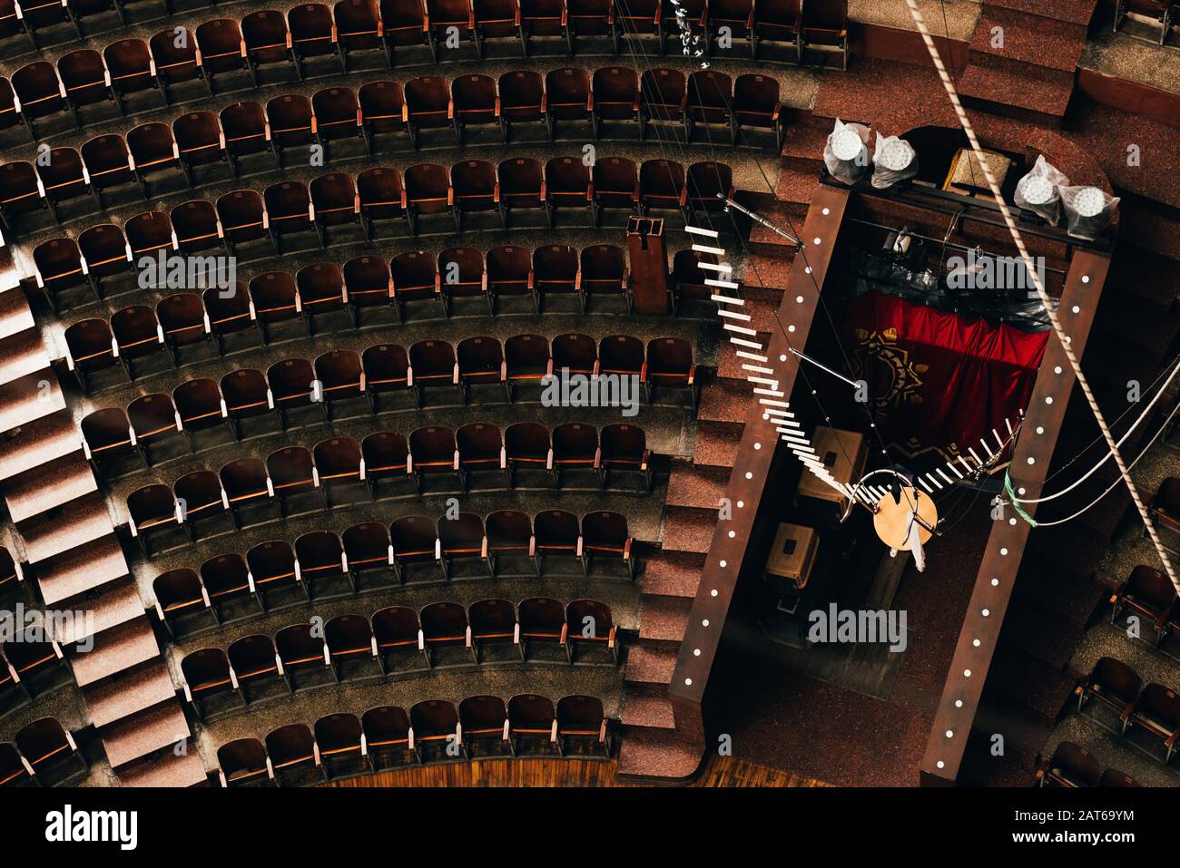 Top view of entrance and rows of empty seats in circus Stock Photo - Alamy