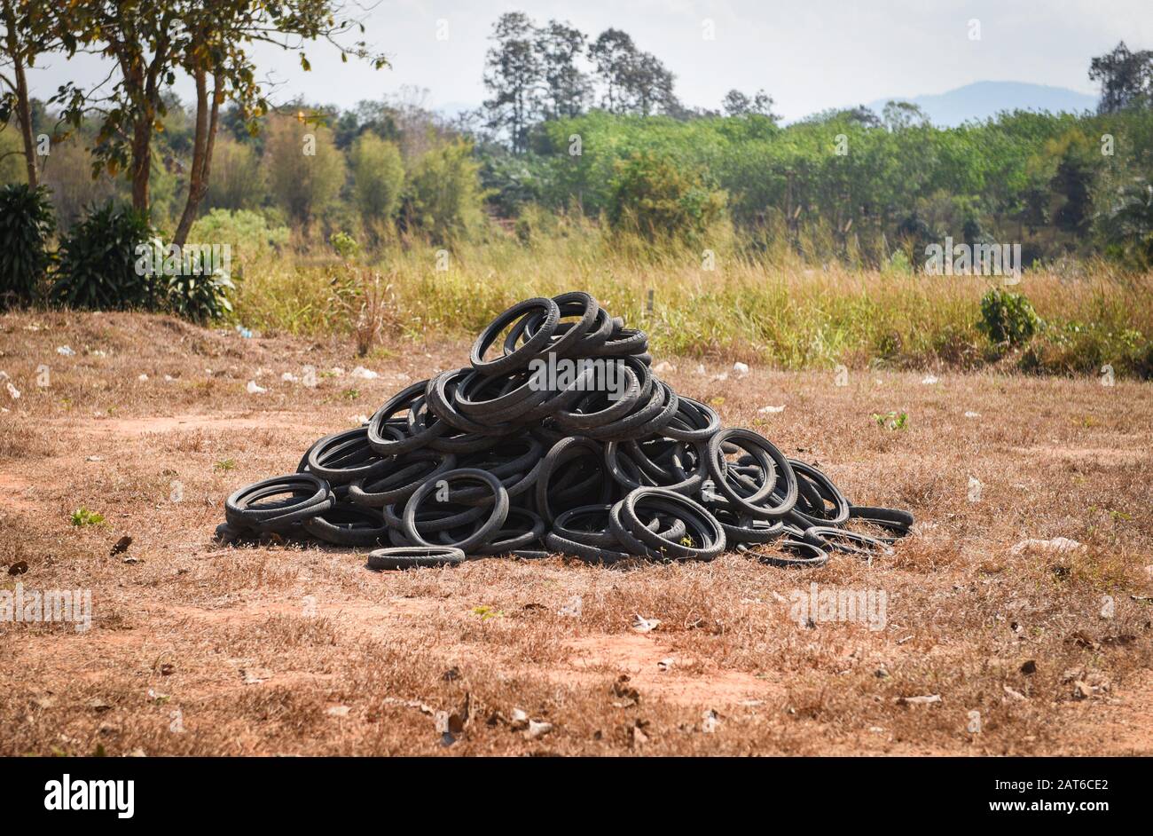 Pile of dumped tyres hi-res stock photography and images - Alamy
