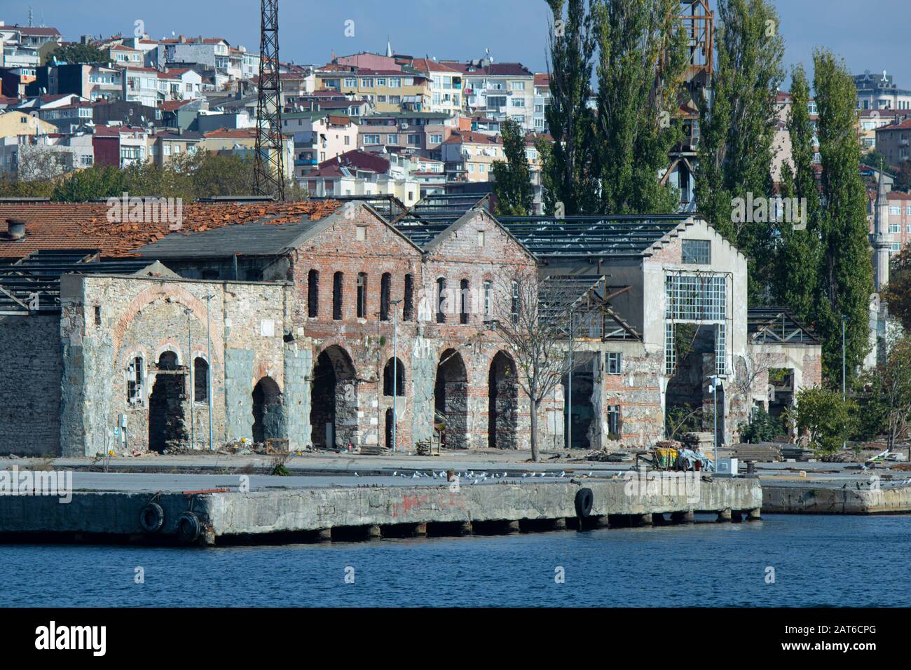 The historical Istanbul shipyard is located on the edge of the estuary ...