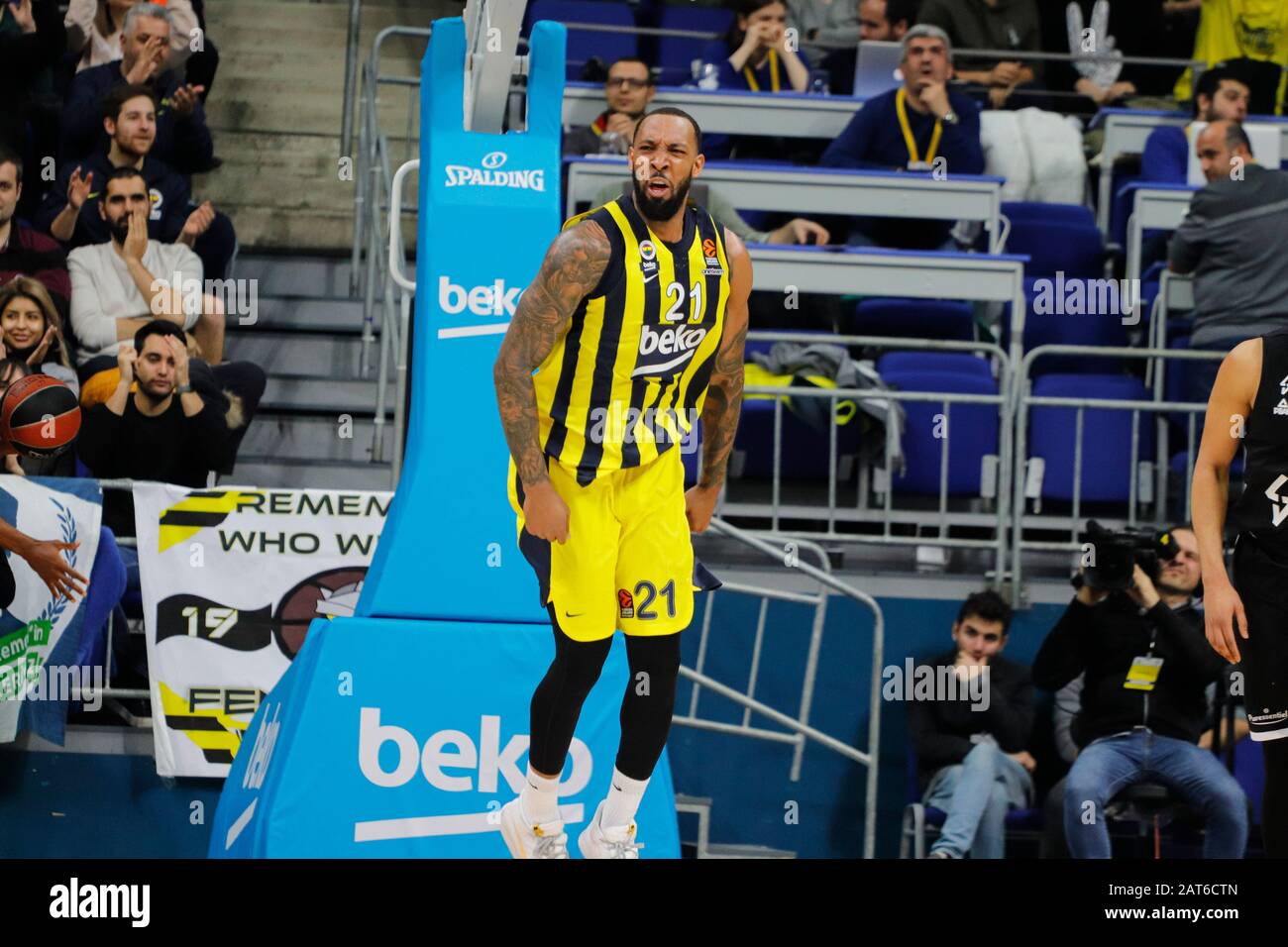 ISTANBUL / TURKEY - JANUARY 14, 2020: Derrick Williams celebrating his ...