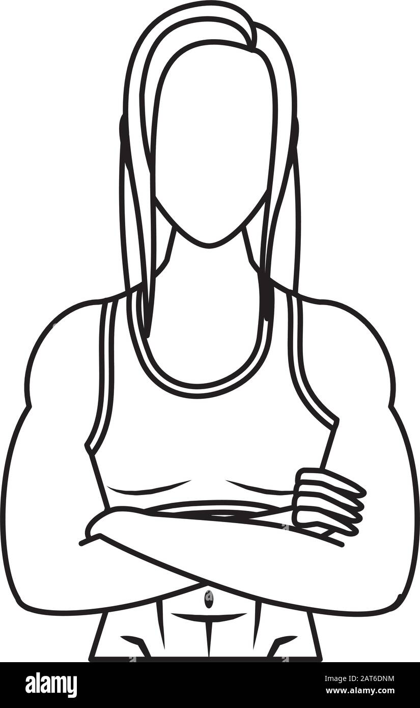 Strong Woman Body Drawing