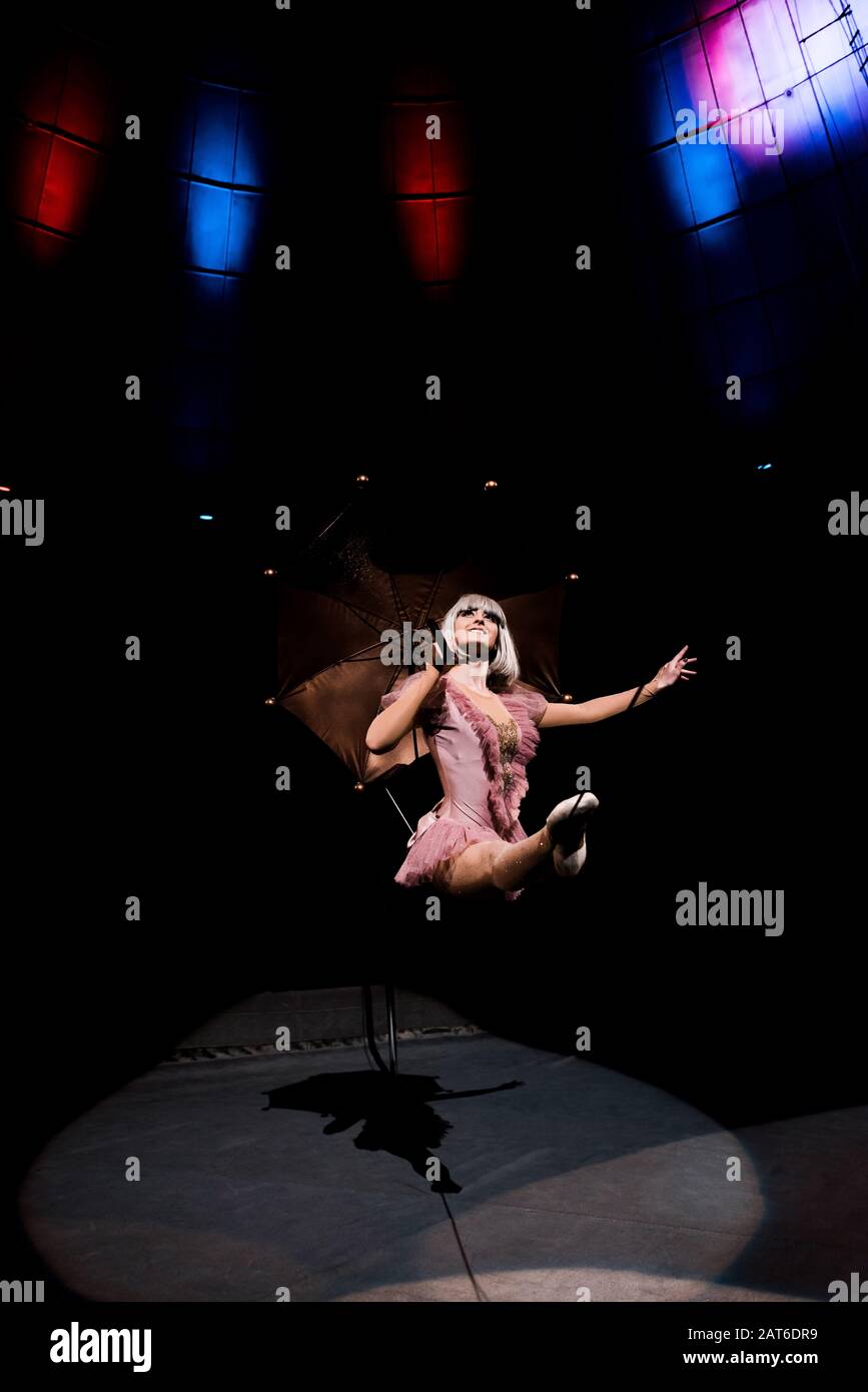 Gymnast Doing Splits On Balance High Resolution Stock Photography and ...