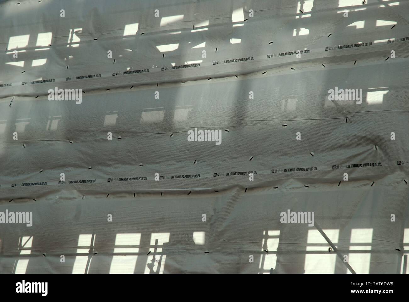 Plastic sheet covering a McCleer and Rushe building conversion, Ludgate ...