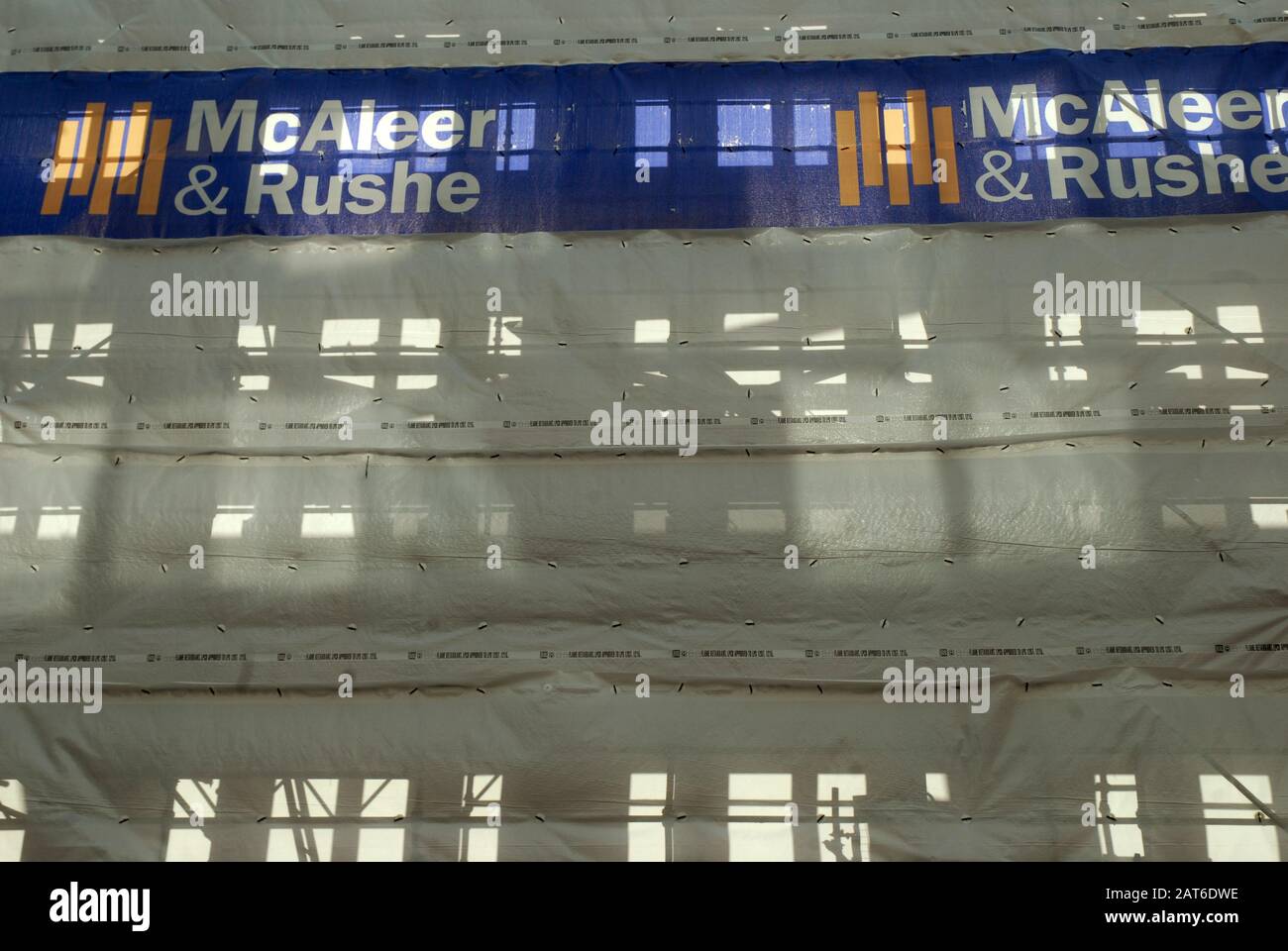 Plastic sheet covering a McCleer and Rushe building conversion, Ludgate ...