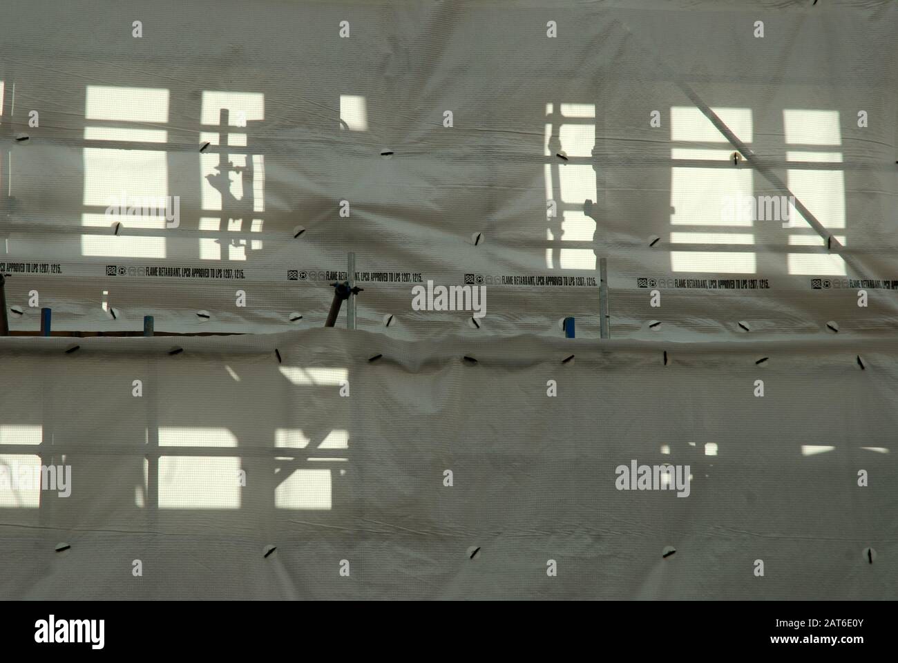 Plastic sheet covering a McCleer and Rushe building conversion, Ludgate ...