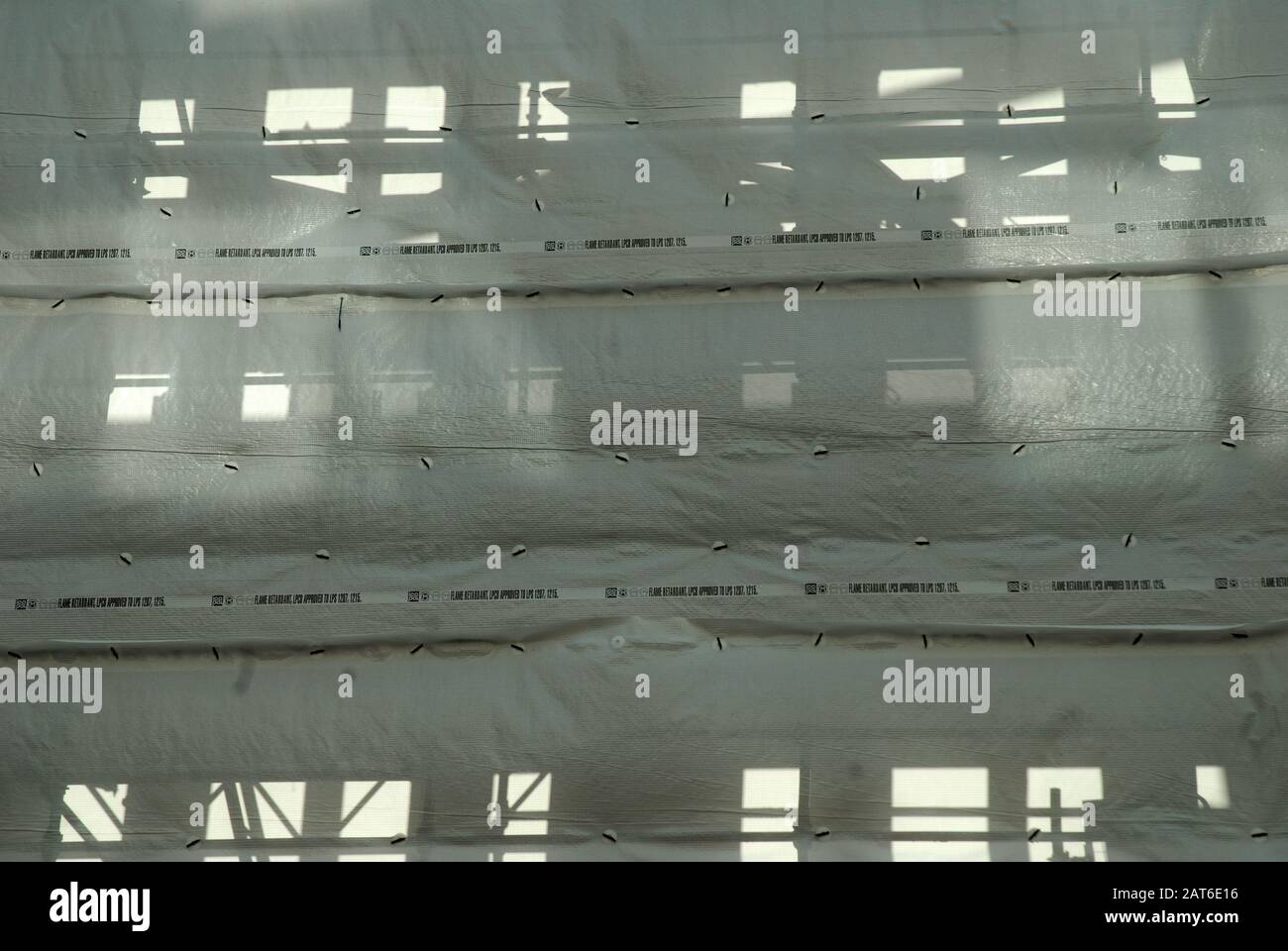 Plastic sheet covering a McCleer and Rushe building conversion, Ludgate ...