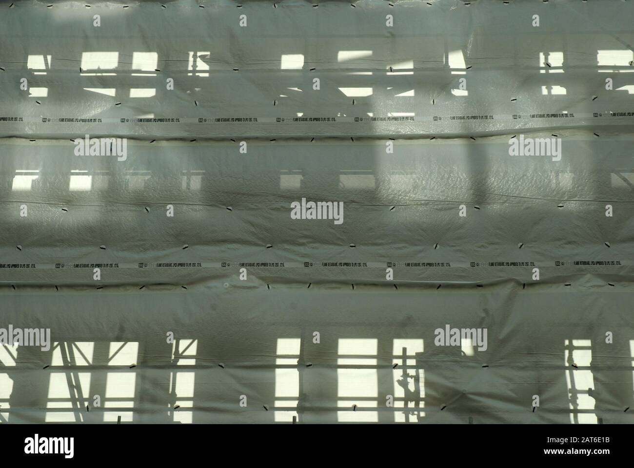 Plastic sheet covering a McCleer and Rushe building conversion, Ludgate ...