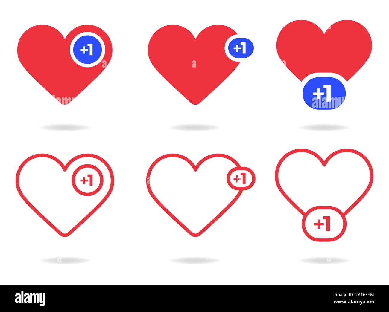 Heart counter set for animation. Valentine red heart Like counter ...