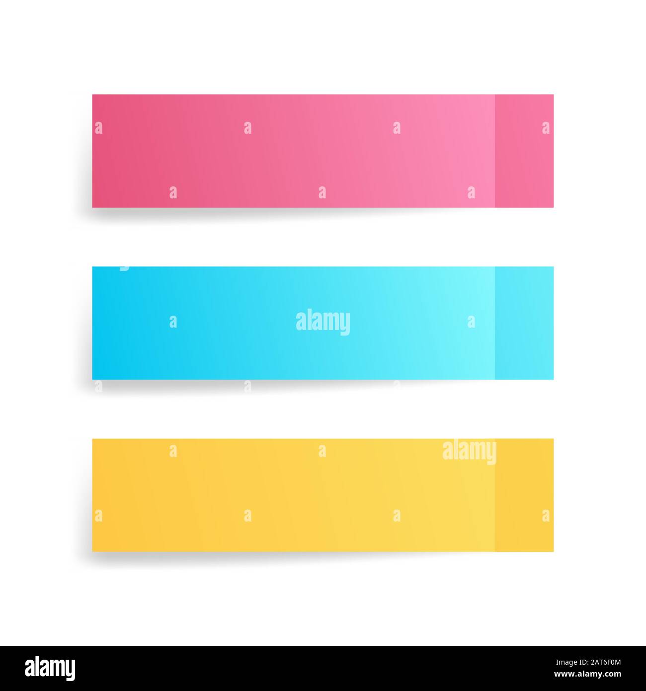 Vector colorful sticky notes set, post stickers with shadows isolated ...