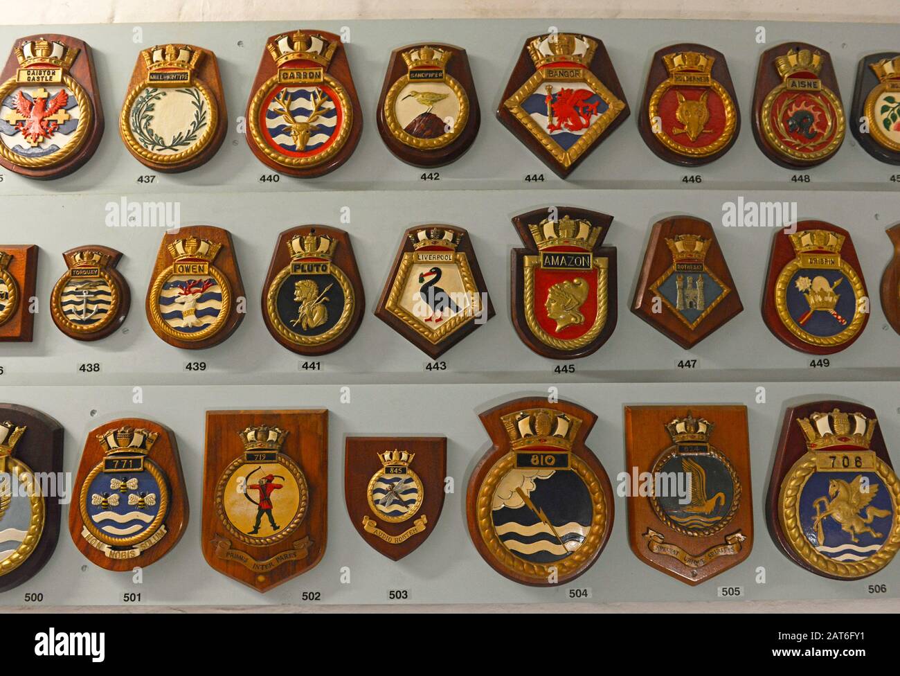 Display of ship badges hi-res stock photography and images - Alamy