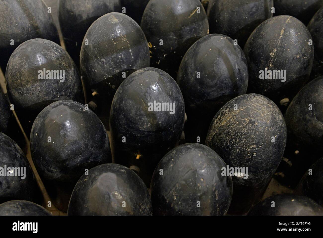 Old shells at at Nothe Fort museum in Weymouth, Dorset, UK Stock Photo ...