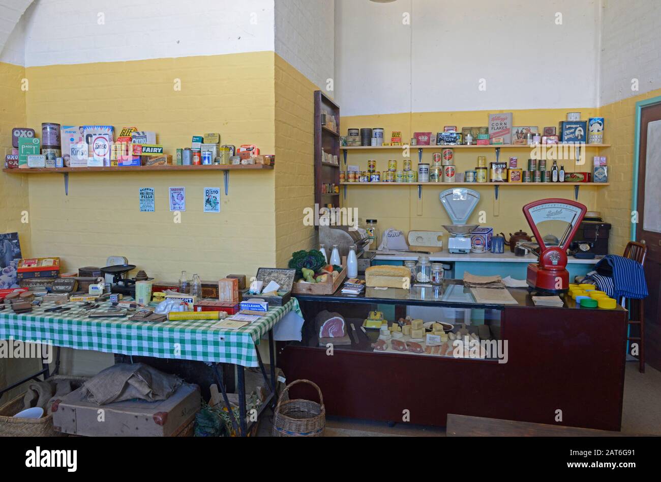 Mock-up second world war era shop in Nothe Fort museum, Weymouth ...