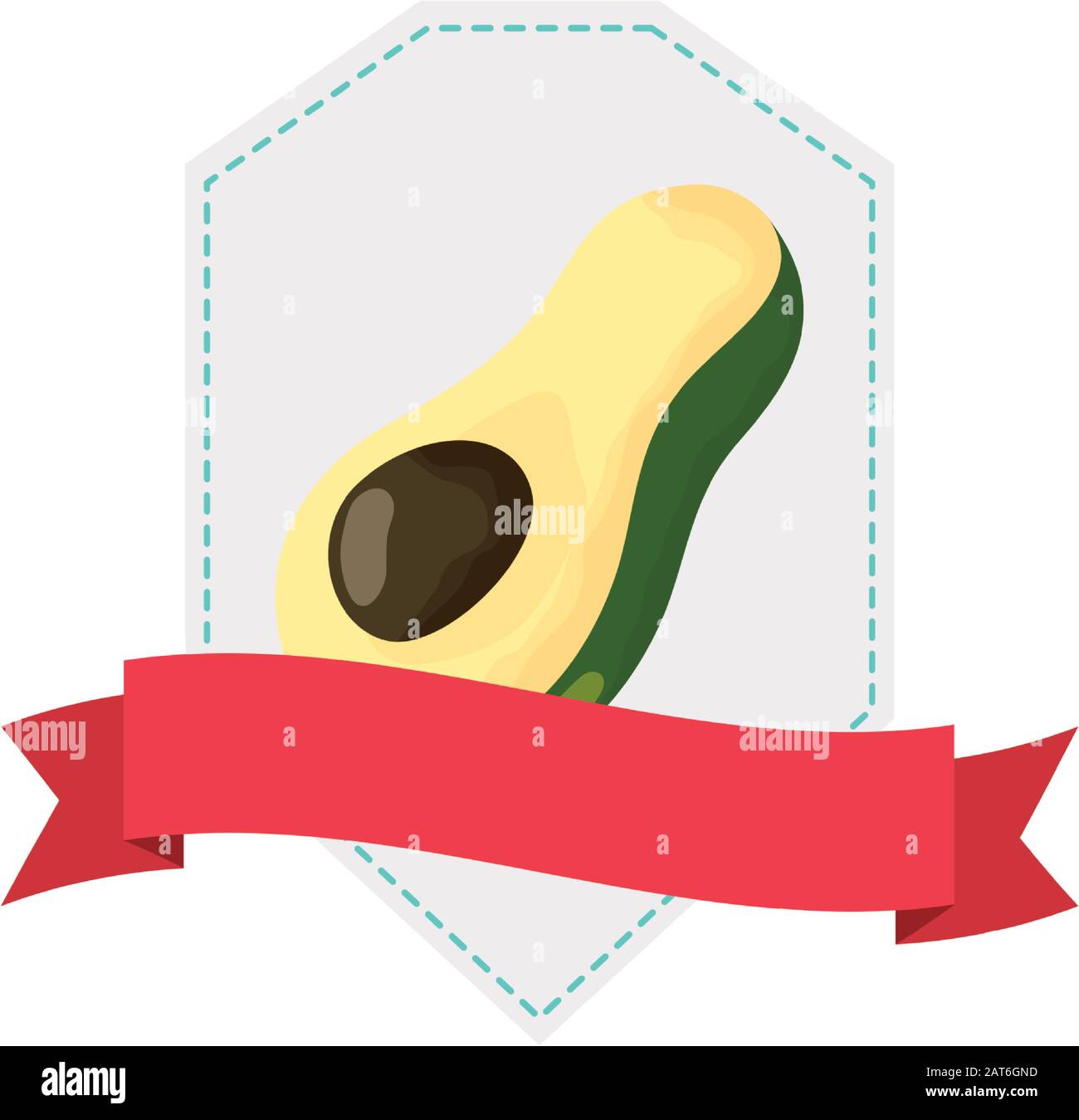 avocado fresh vegetable with ribbon frame Stock Vector Image & Art - Alamy
