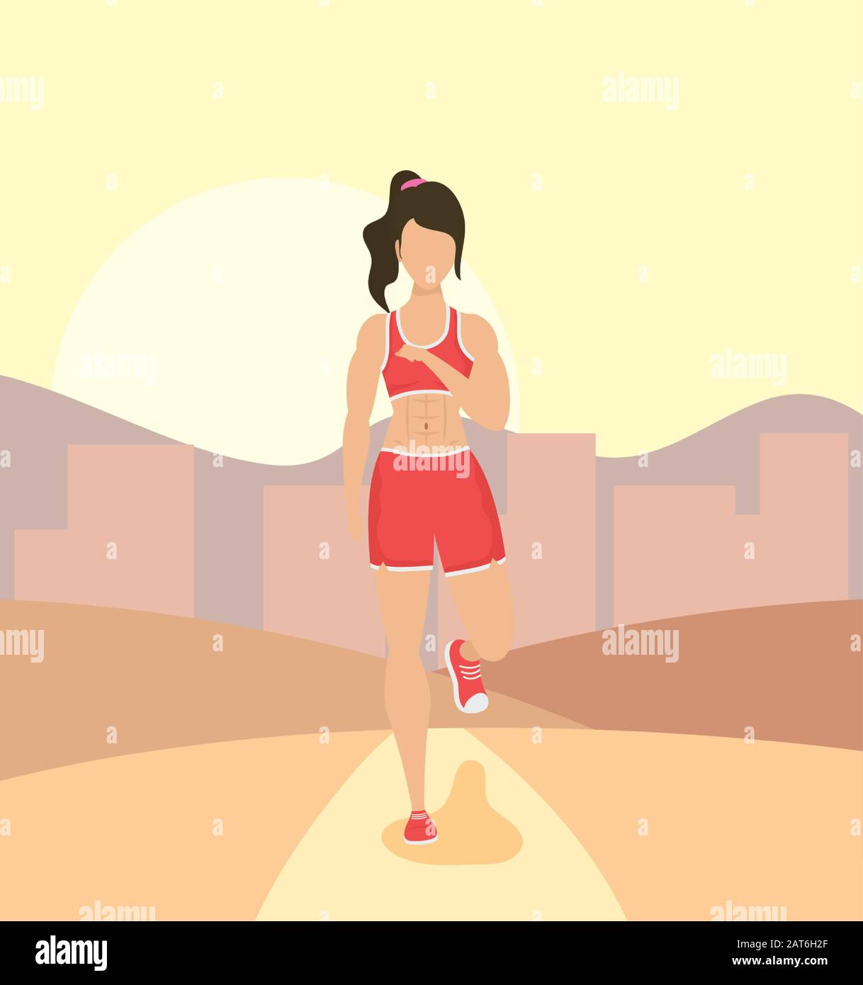 Young woman runner in Stock Vector Images - Alamy