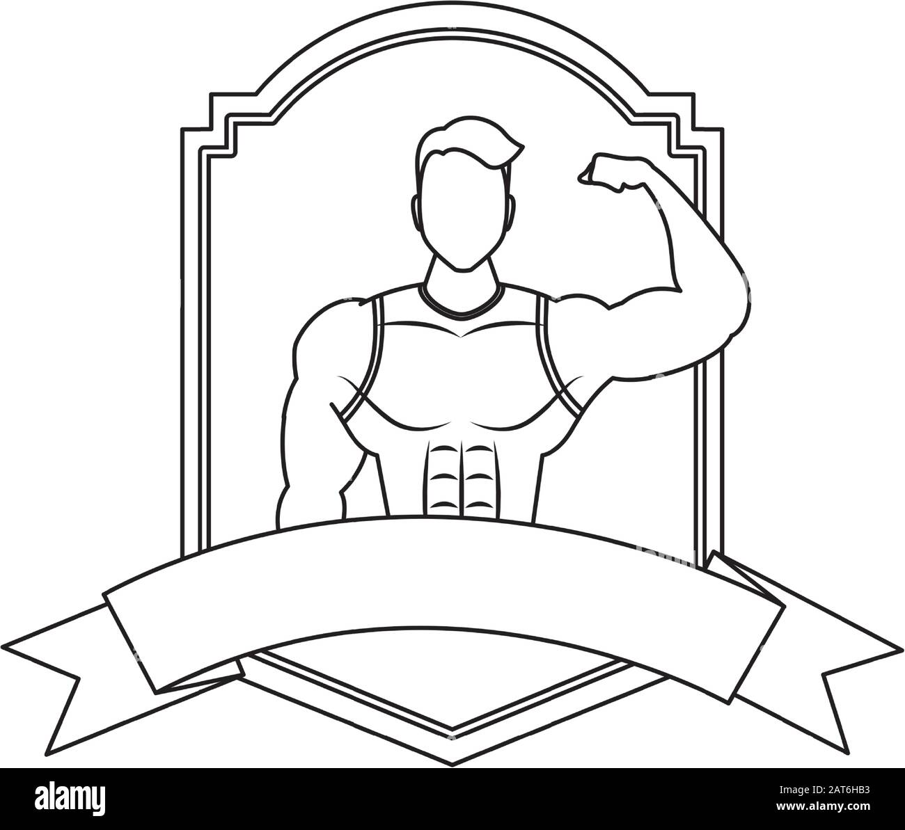 young strong man athlete in frame Stock Vector Image & Art - Alamy