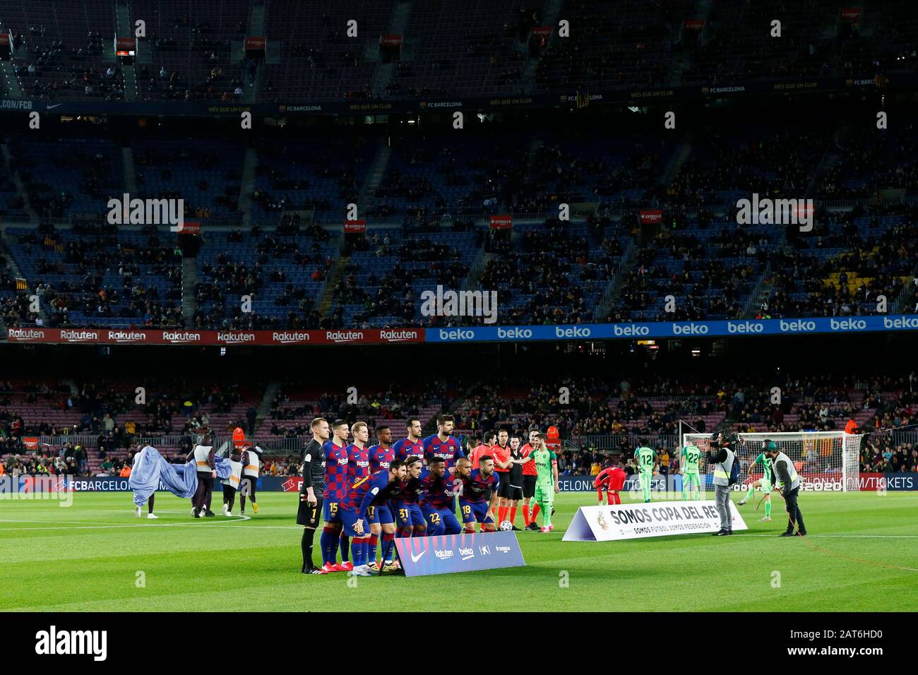Barcelona, Spain. Credit: D. 30th Jan, 2020. Barcelona team group line ...