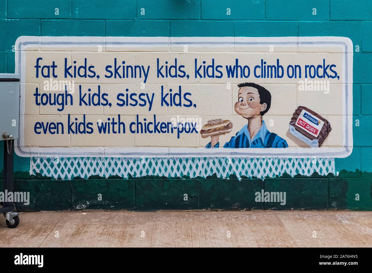 Reproduction of old Armour Hot Dog billboard by artist Doug Quarles at ...