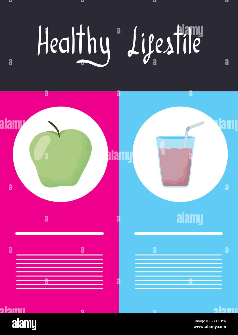 healthy lifestyle lettering with icons Stock Vector Image & Art - Alamy