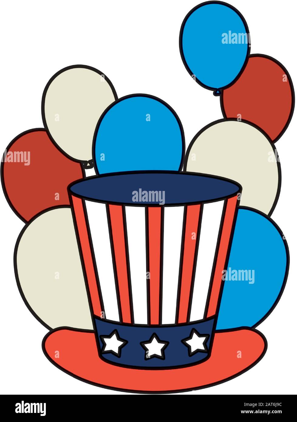 president day hat with usa flag and balloons helium Stock Vector Image ...