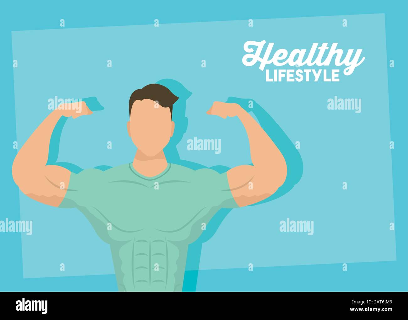 Strong sporty guy working Stock Vector Images - Alamy