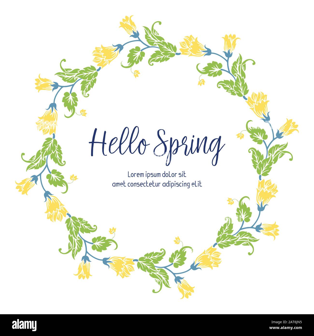 The unique pattern of leaf and yellow floral frame design, for hello ...