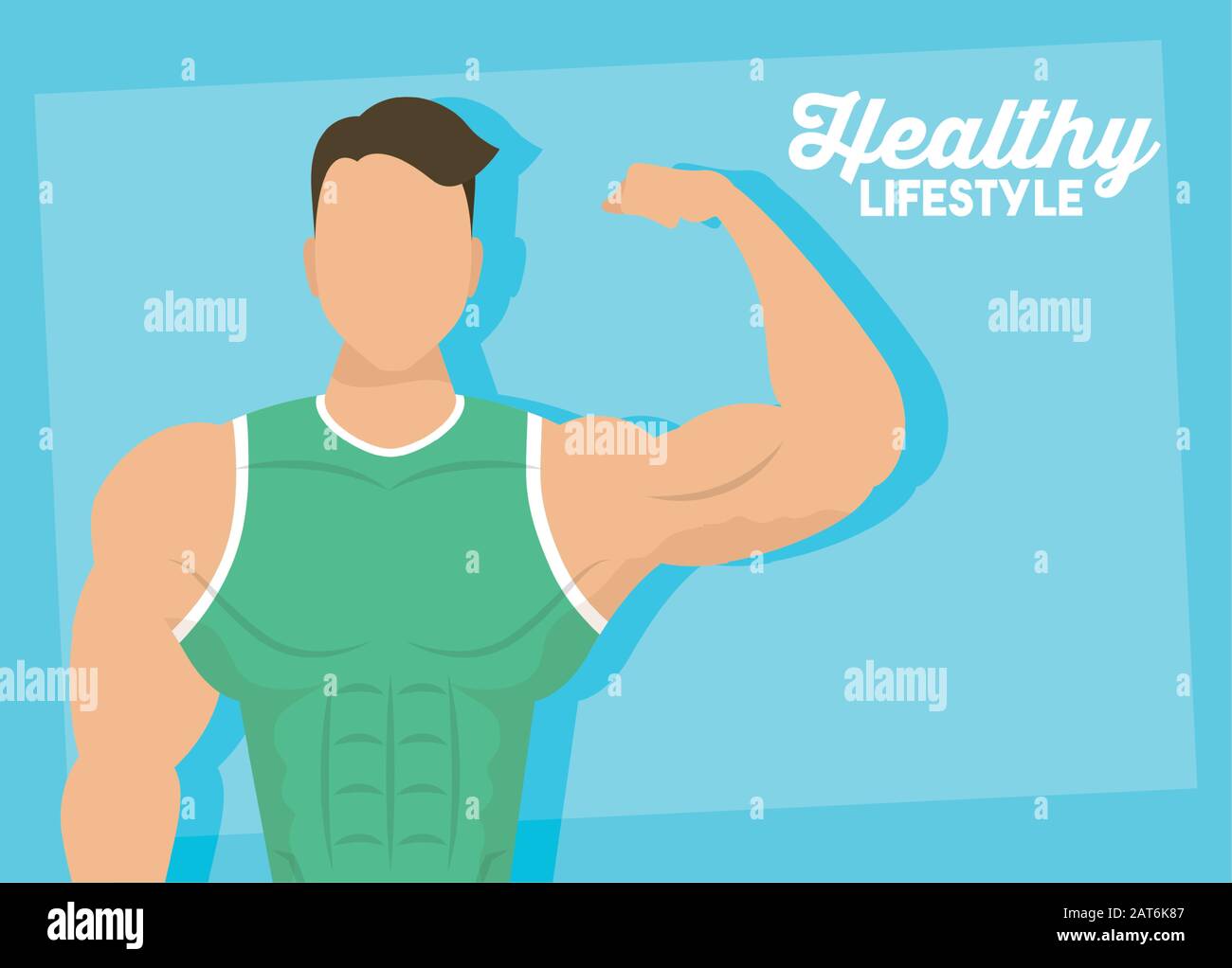 Sporty young man strong Stock Vector Images - Alamy