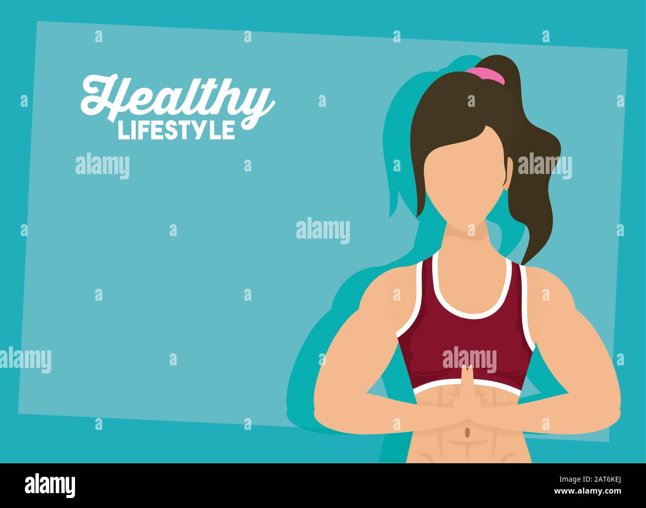 young woman athlete character healthy lifestyle Stock Vector Image ...