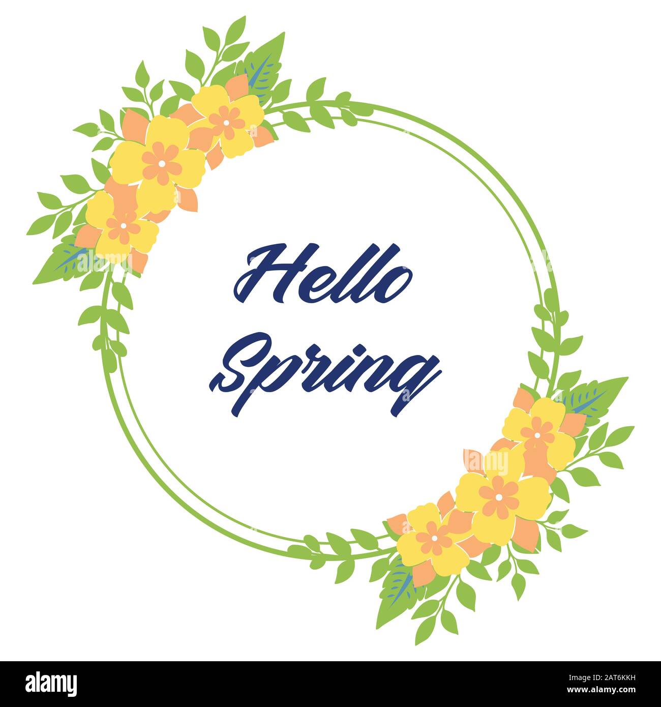 Beautiful crowd of yellow floral frame and unique leaf pattern, for ...