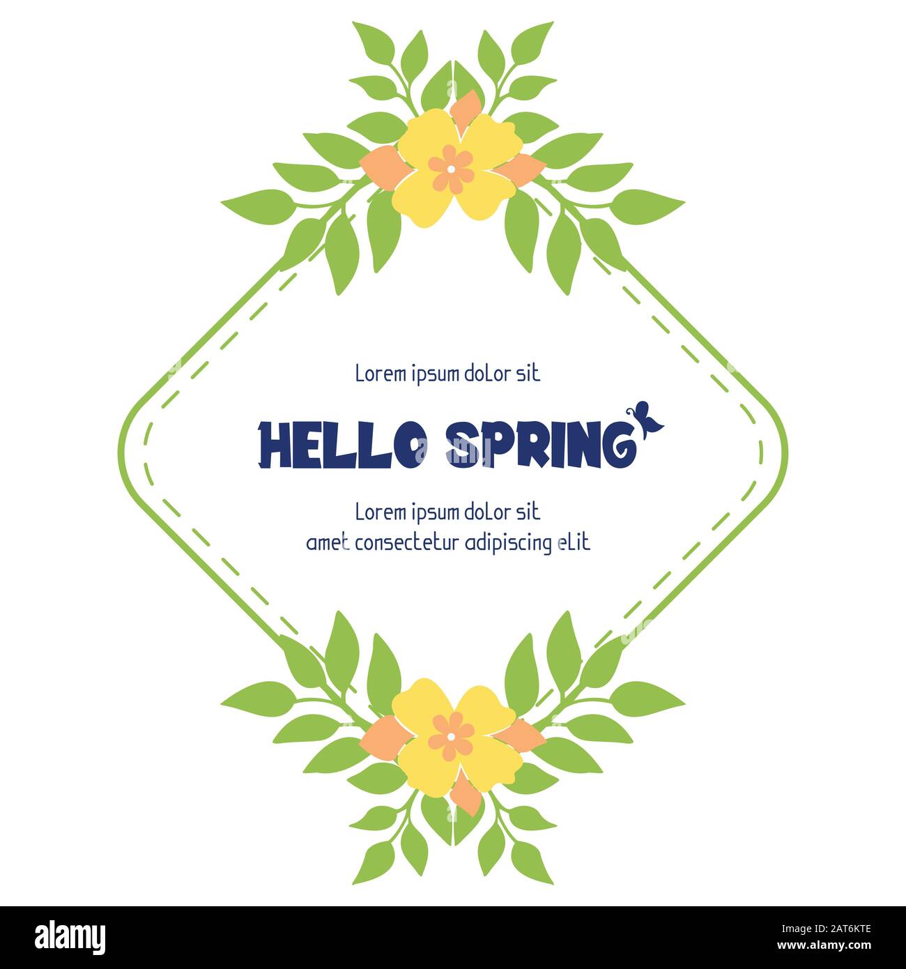 Wallpaper design for hello spring invitation card, with elegant leaf ...