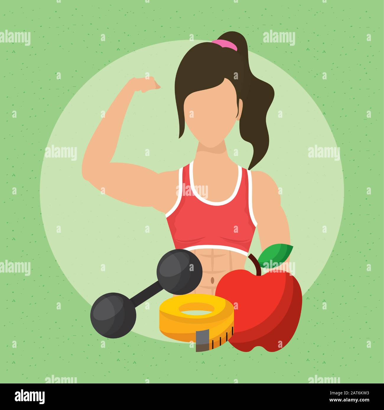 young woman athlete with healthy icons Stock Vector Image & Art - Alamy