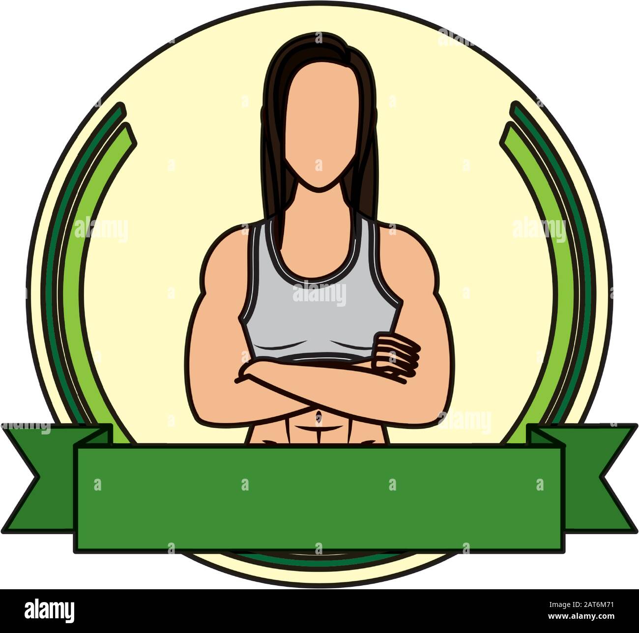 young woman athlete character in frame Stock Vector Image & Art - Alamy