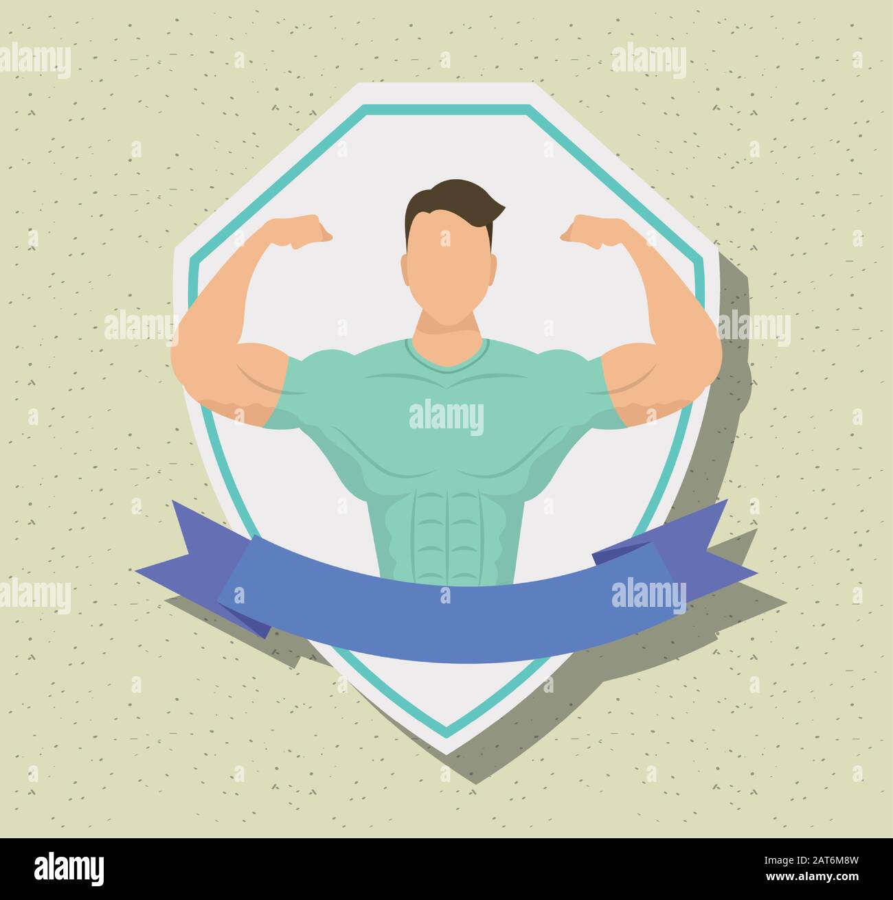 Strong sporty guy working Stock Vector Images - Alamy