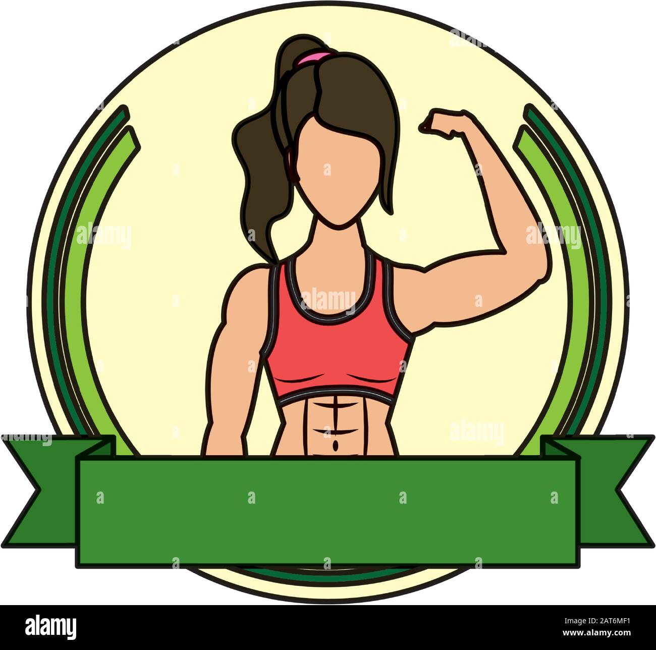 young strong woman athlete in frame Stock Vector Image & Art - Alamy