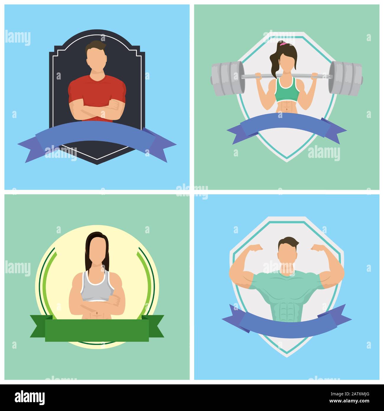 young athletes people characters healthy lifestyle Stock Vector Image ...